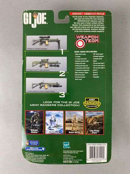 2002 Hasbro G I Joe Weapon Tech Diecast Toy 550/551 Assault Rifle ...