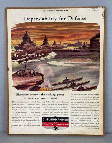 1941 Cutler Hammer Motor Control Advertising Sign - Matthew Bullock ...