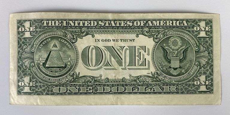 Misprinted/Error US One Dollar Bill - Matthew Bullock Auctioneers