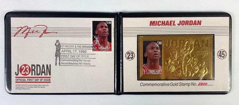 Upper Deck Michael Jordan 1996 First Day Issue Gold Stamp Wallet ...