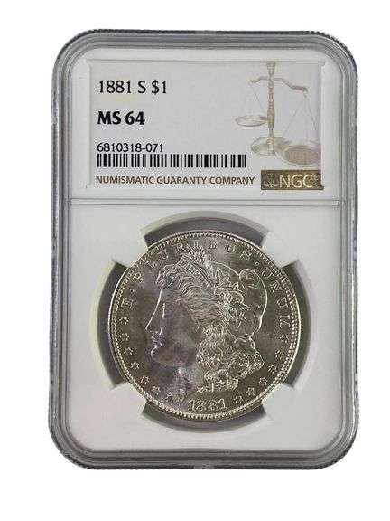 1881-S NGC Graded MS 64 US Morgan Silver Dollar - Matthew Bullock Auctioneers