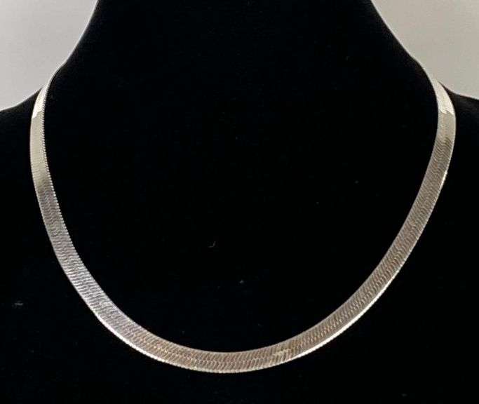 Staples Sterling Silver Herringbone Chain Necklace - Matthew Bullock ...
