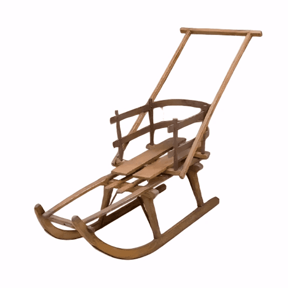 Antique Bent Wood Childs Push Behind Sled - Matthew Bullock Auctioneers