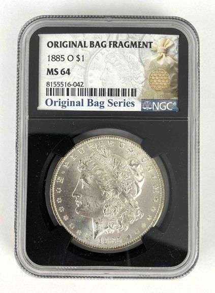 1885 O Original Bag Fragment NGC Graded MS64 Morgan Silver Dollar - Matthew Bullock Auctioneers