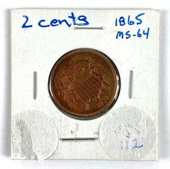 1865 US Two Cent Piece Coin - Matthew Bullock Auctioneers