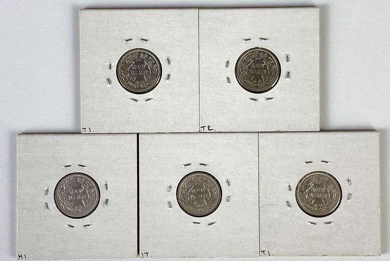 Group of (5) US Seated Liberty Dimes - Matthew Bullock Auctioneers