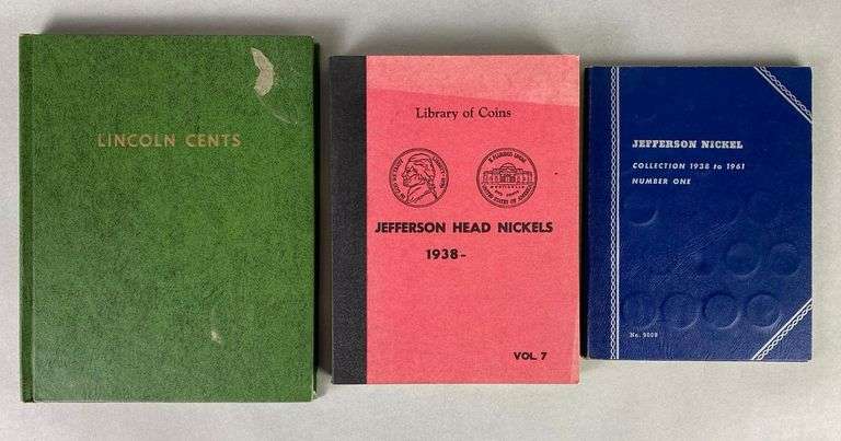 Group of 3 Jefferson Nickel and Lincoln Cent Books - Matthew Bullock ...