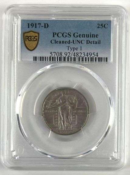 1917 D Standing Liberty Quarter Type 1 UNC details - Matthew Bullock Auctioneers