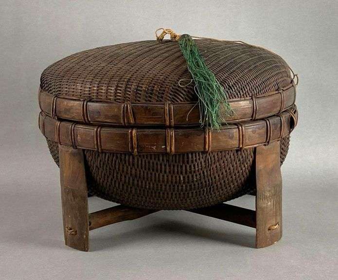 Vintage Chinese Sewing Basket - Matthew Bullock Auctioneers