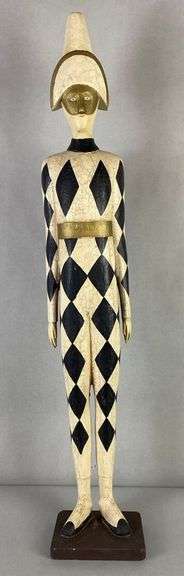 Florentine Italian Hollowed Wood Harlequin Statue - Matthew Bullock ...