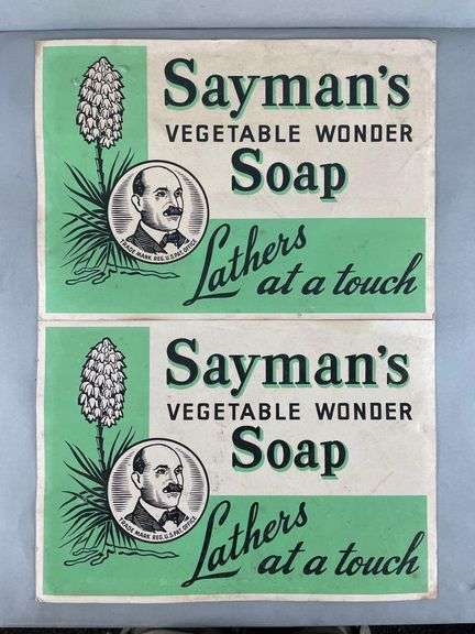Group of 2 Vintage Saymans Vegetable Wonder Soap Cardboard Advertising ...