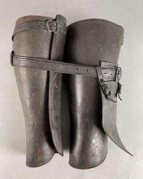 Pair of WW1 Leather Riding Spats - Matthew Bullock Auctioneers
