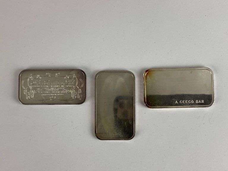 Group of 3 Assorted 1 oz. 999 Pure Silver Ingot Bars - Matthew Bullock ...