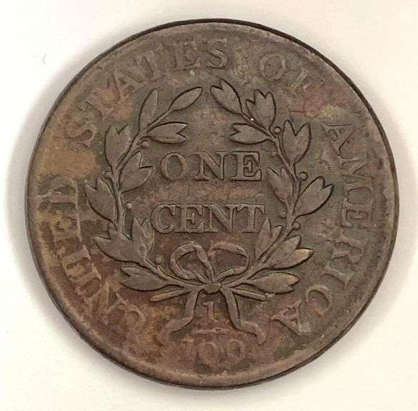 1803 US Draped Bust One Cent Coin - Matthew Bullock Auctioneers
