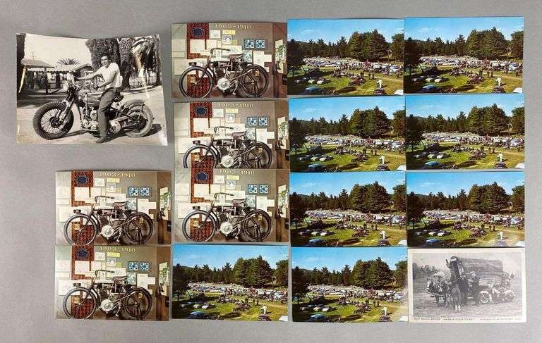 Group of 14 Motorcycle Postcards and more - Matthew Bullock Auctioneers