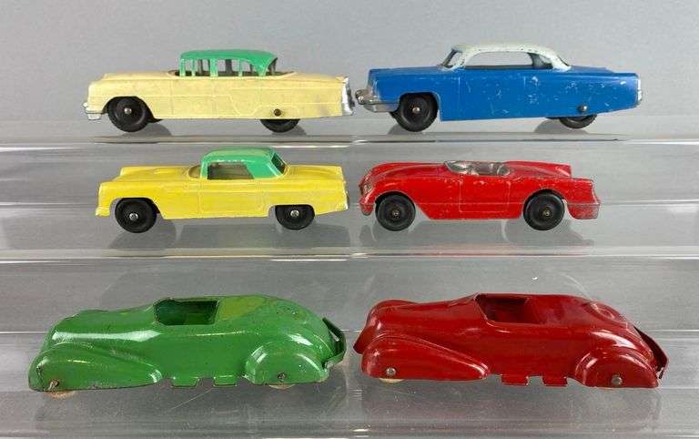 Group of 6 Pressed Steel and Plastic Toy Cars - Matthew Bullock Auctioneers