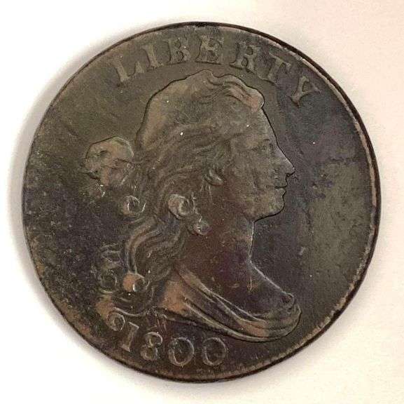 1800 US Liberty Draped Bust One Cent Coin - Matthew Bullock Auctioneers