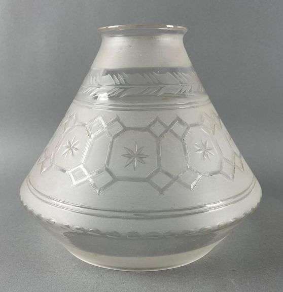 Antique Cut to Clear Star Pattern Glass Lamp Shade - Matthew Bullock ...