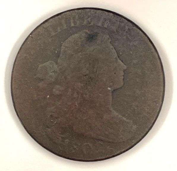 1802 US Liberty Draped Bust One Cent Coin - Matthew Bullock Auctioneers