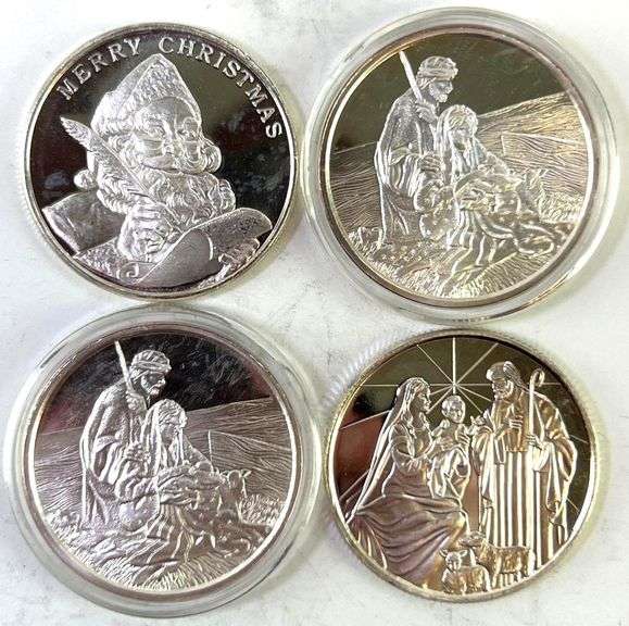 Group of 4 Vintage 1 oz .999 Fine Silver Rounds - Matthew Bullock ...
