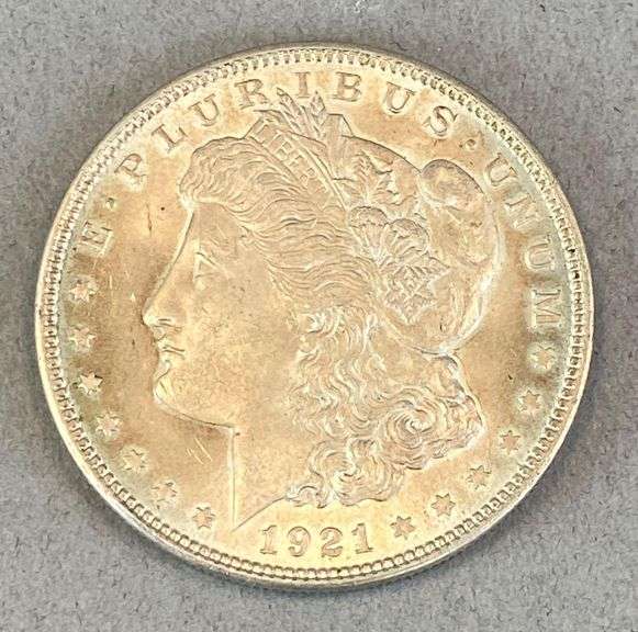 1921 Morgan Silver Dollar Coin - Matthew Bullock Auctioneers