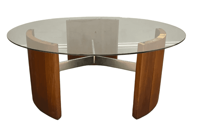 Vladimir Kagan Mid-Century Modern Round Glass Coffee Table - Matthew ...
