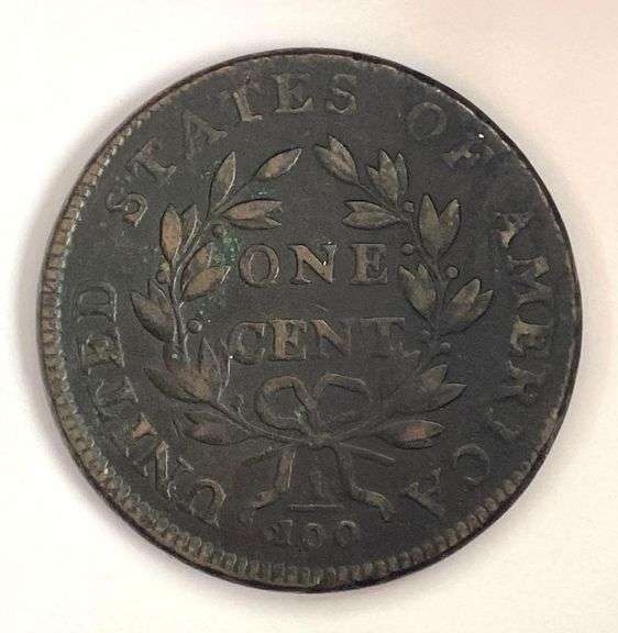 1800 US Liberty Draped Bust One Cent Coin - Matthew Bullock Auctioneers