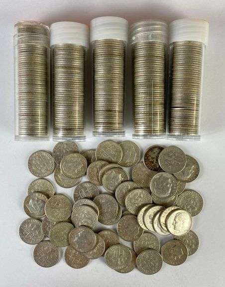 Group of 300 US Roosevelt Silver Dimes - Matthew Bullock Auctioneers