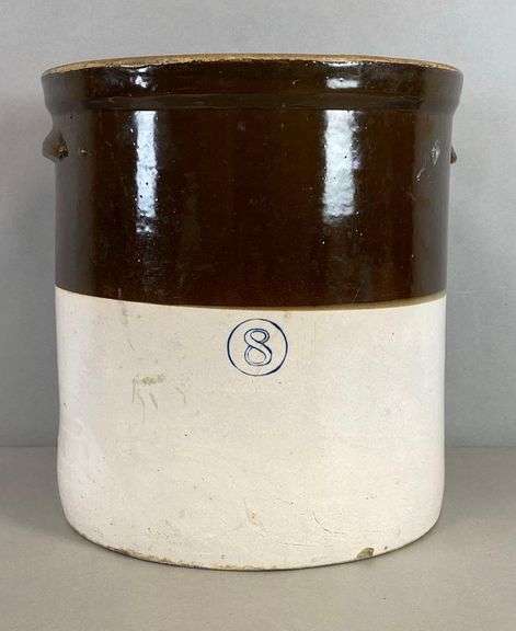Antique 8 Gallon Stoneware Crock - Matthew Bullock Auctioneers