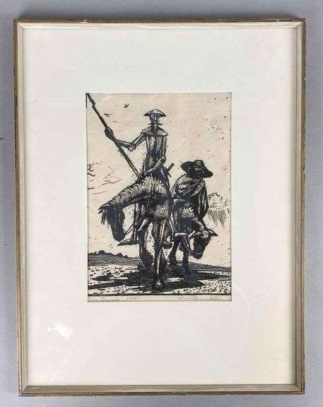 Signed Don Quixote Lithograph on Paper - Matthew Bullock Auctioneers