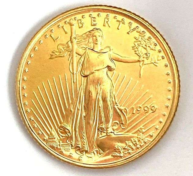 1999 $5 US Gold Eagle 1/10oz .999 Fine Gold Coin - Matthew Bullock ...