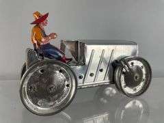 Vintage Marx Wind-Up Chrome Tractor - Matthew Bullock Auctioneers