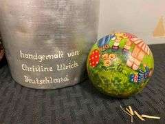 Christine Ulrich German Hand Painted Metal Milk Can and More - Matthew ...
