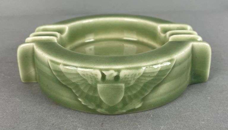 1945 Rockwood Pottery Green Eagle Crest Ashtray - Matthew Bullock ...