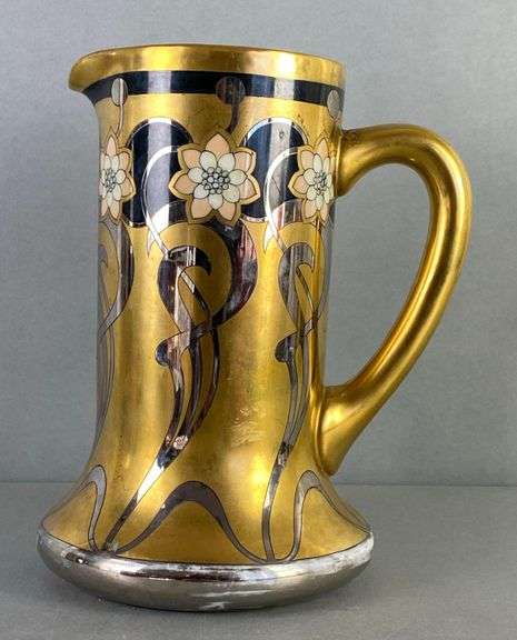 Pickard Hand Painted Floral Porcelain Pitcher - Matthew Bullock Auctioneers