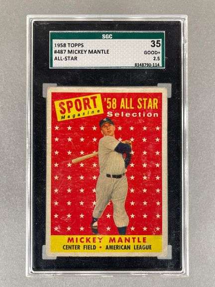1958 Topps Mickey Mantle All-Star #487 SGC 2.5 - Matthew Bullock ...