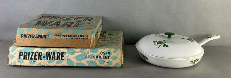 Prizer-Ware White Decorated Ivy 11 Inch Skillet - Matthew Bullock ...