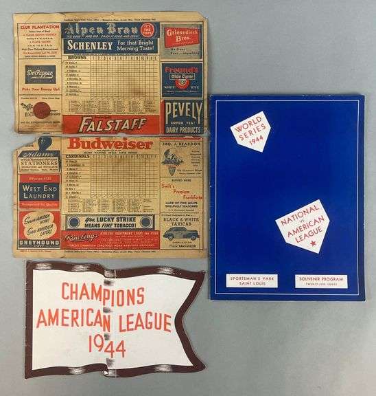1944 World Series Program and Scorecard +1944 American League Champions ...