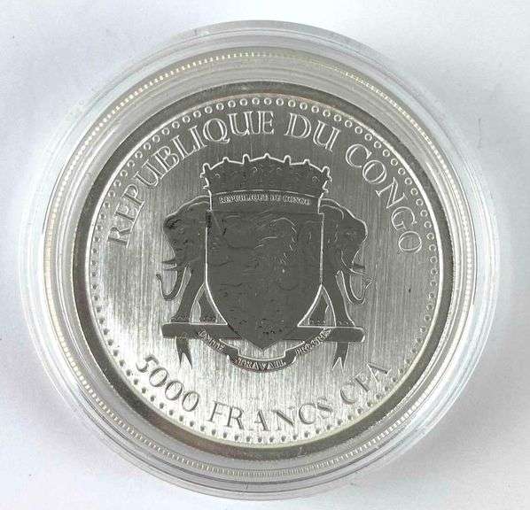 2018 Republique Du Congo Congo Silverback Gorilla 5000 Francs 1 oz .999 ...