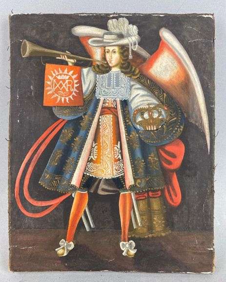 Angel With Bugle Oil on Canvas Cuzco Art School - Matthew Bullock ...