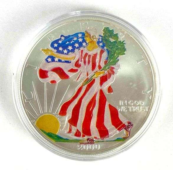 2000 New York Mint American Silver Eagle $1 1 oz .999 Fine Colorized ...