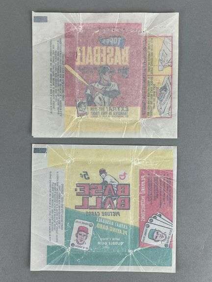 1965 and 68 Topps Baseball Wax Pack Wrappers - Matthew Bullock Auctioneers