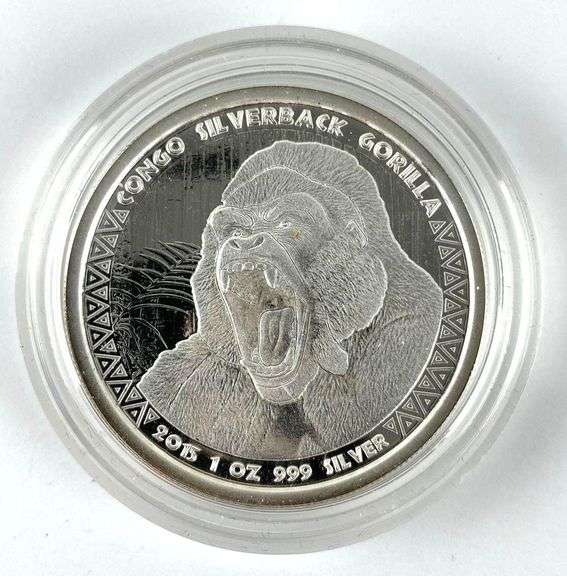 2015 Republique Du Congo Congo Silverback Gorilla 5000 Francs 1 oz .999 ...