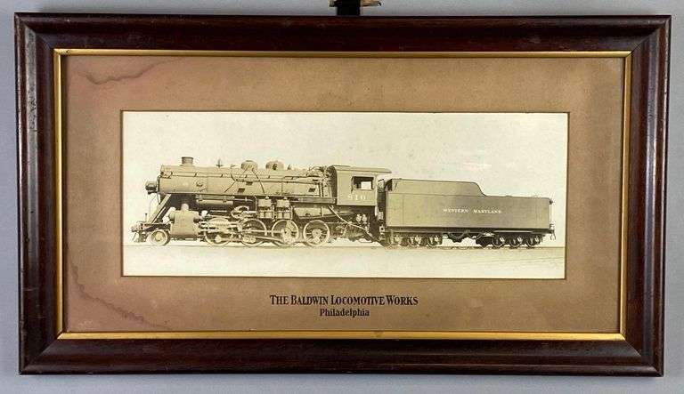 The Baldwin Locomotive Works Philadelphia I.C.R.R. Locomotive Steam Engine and Tender Photograph ...