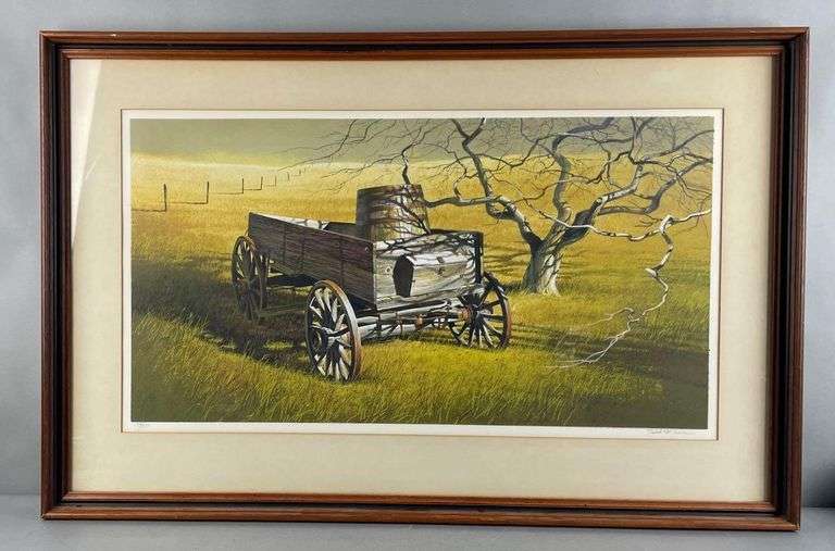 Signed and Numbered Robert William Addison Old Farm Wagon Serigraph ...