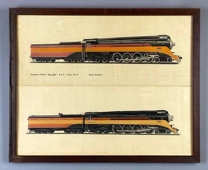 Group of 2 Southern Pacific Lines Daylight Locomotive Engine ...