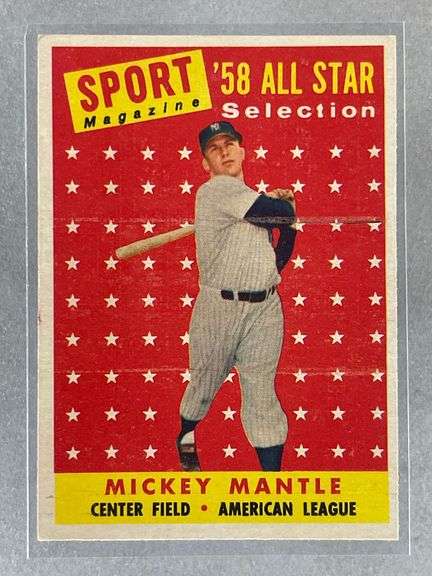 1958 Topps All-Star Mickey Mantle #487 - Matthew Bullock Auctioneers