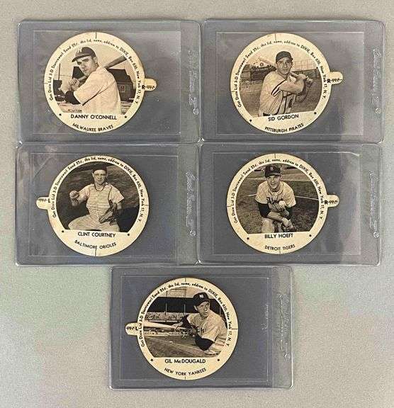 5 - 1954 Dixie Lids Goldenrod Ice Cream Baseball Cards - Matthew ...