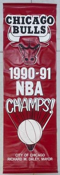 1990 - 91 Chicago Bulls Champs Original Vinyl Street Banner - Matthew ...