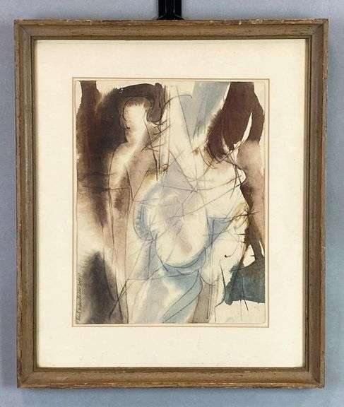 1953 Robert Andrew Parker Abstract Watercolor on Paper - Matthew Bullock Auctioneers